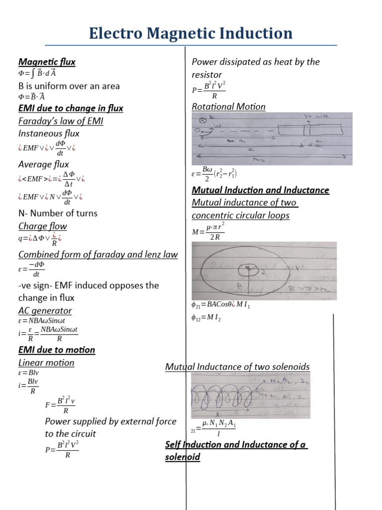 Electro Magnetic Induction | PDF | Inductance | Electromagnetic Induction