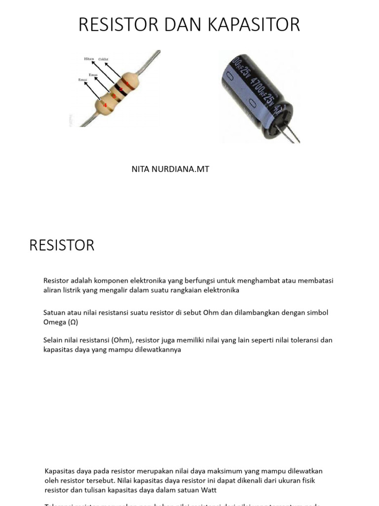 Resistor Dan Kapasitor | PDF