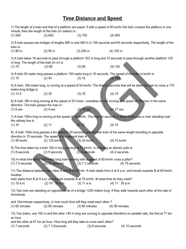 Time Speed and Distance | PDF | Speed | Physical Quantities
