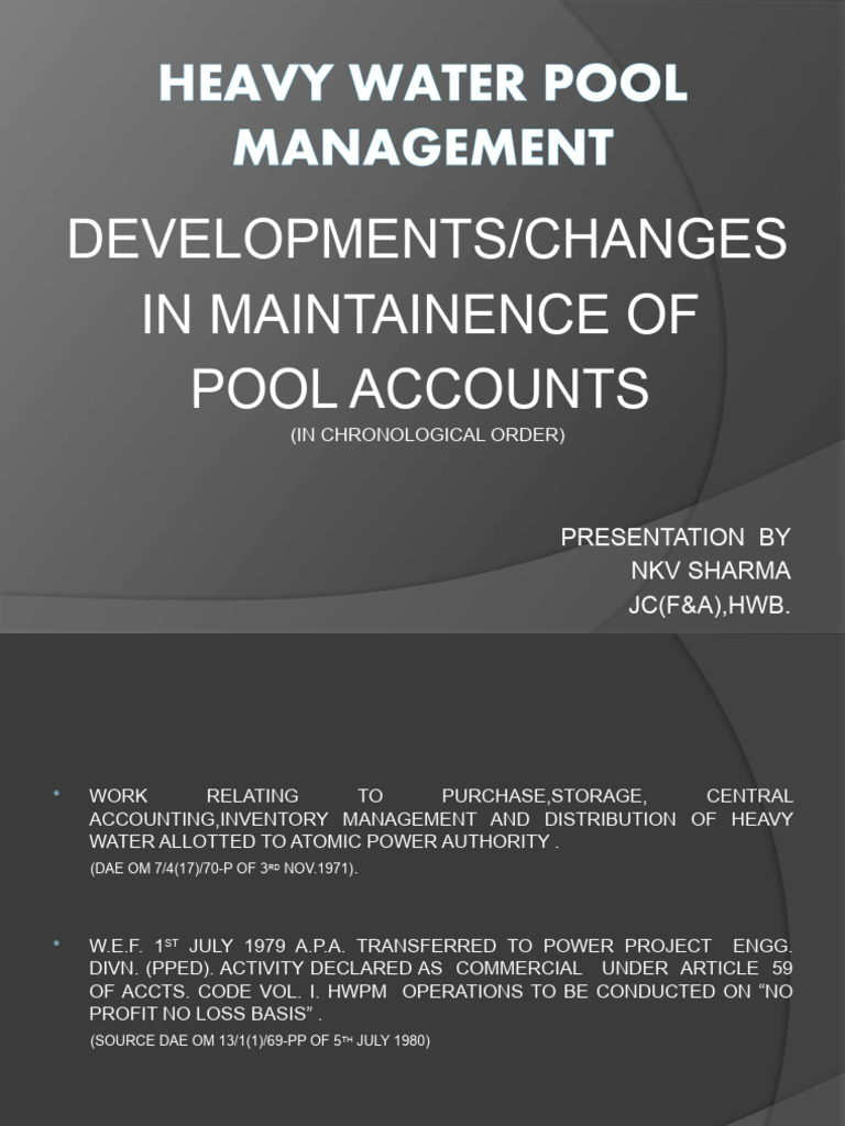 Heavy Water Pool Management | PDF | Net Present Value | Depreciation
