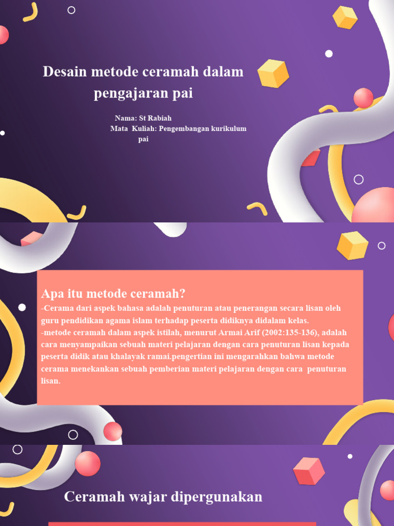 Desain Metode Ceramah Dalam Pengajaran Pai | PDF