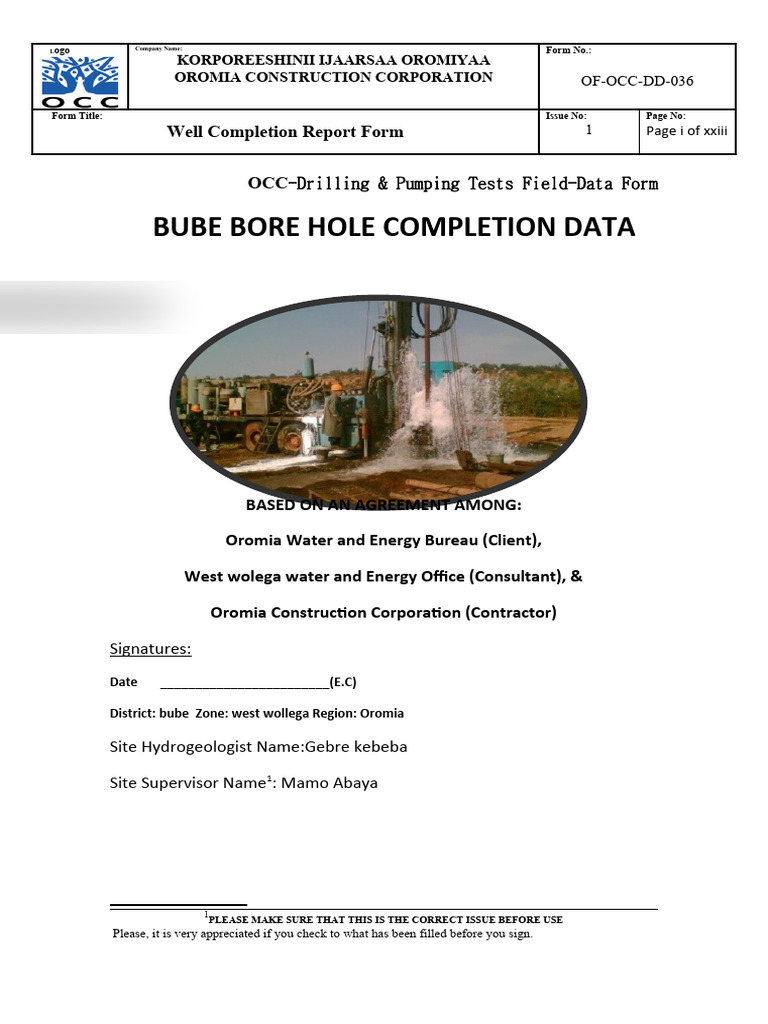 Bubbe Well Completion Report. | PDF | Physical Geography | Chemical ...
