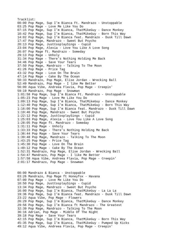 Song Tracklist | PDF