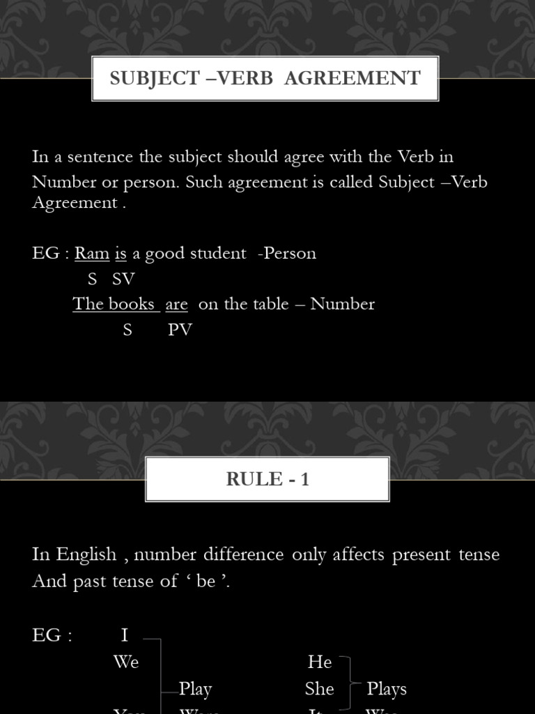Subject - Verb Agreement | PDF | Grammatical Number | Plural