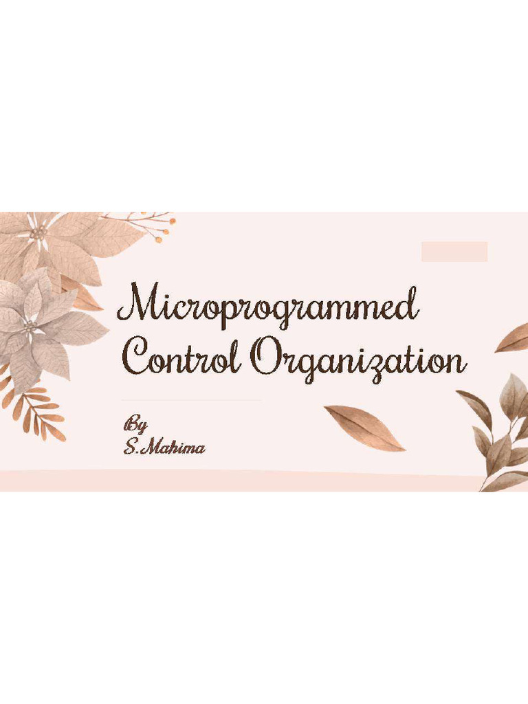 Slide For Microprogrammed Control Unit | PDF