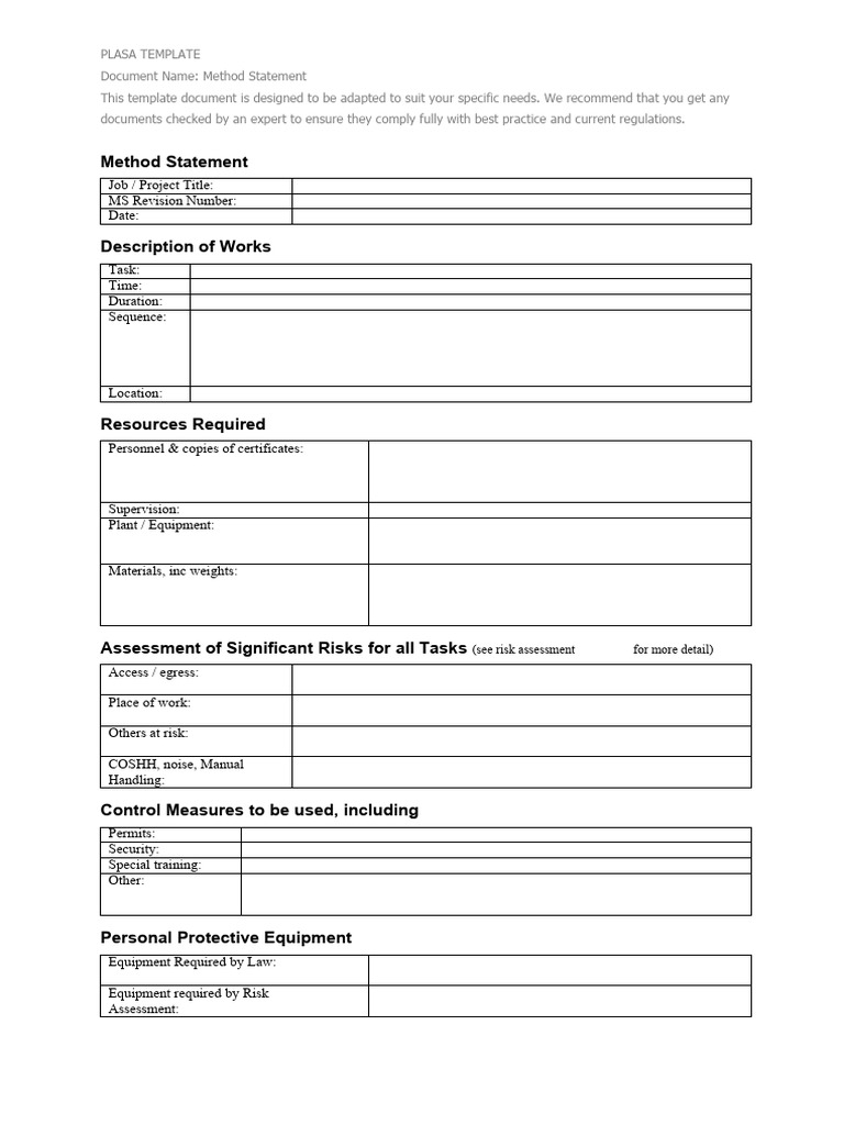 14 Method Statement Templates Download Free Formats In