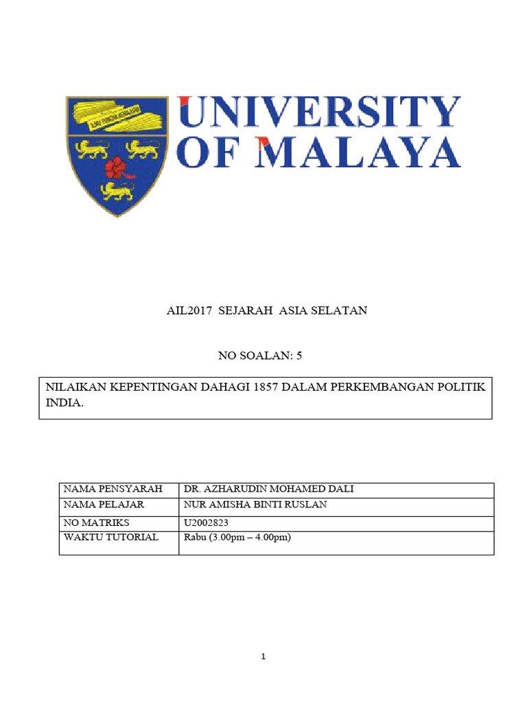 Essay Ail2017 Sejarah Asia Selatan | PDF