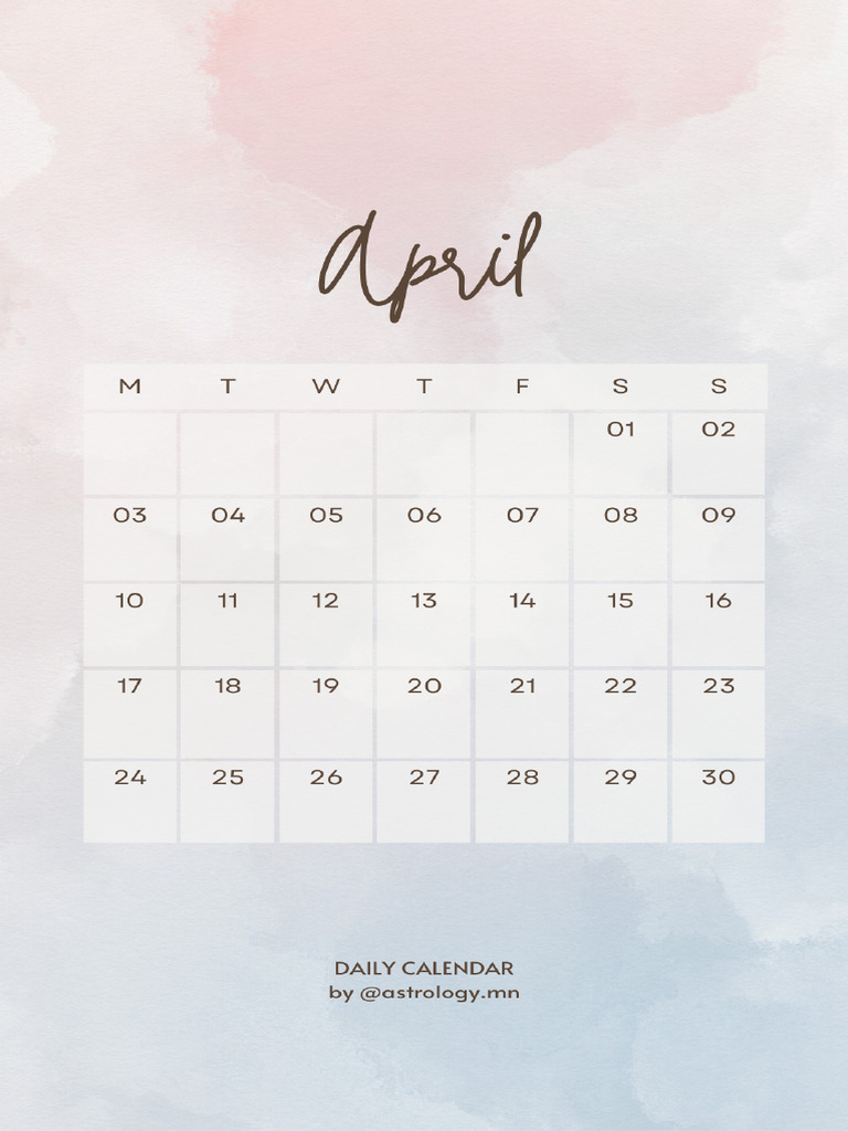 April Daily Calendar | PDF