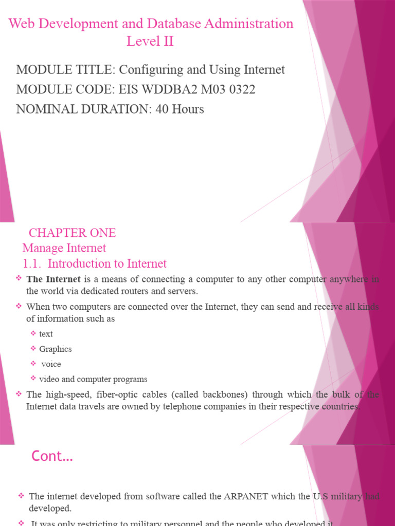 Configuring and Using Internet | PDF | World Wide Web | Internet & Web