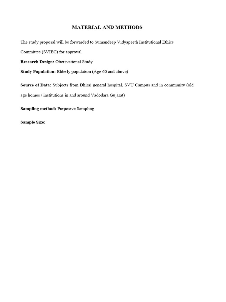 Material and Methods | PDF | Pain | Back Pain