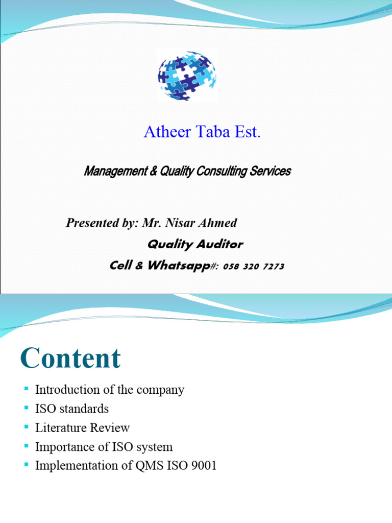 ISO 9001 Presentation | PDF | Iso 9000 | Quality Management System