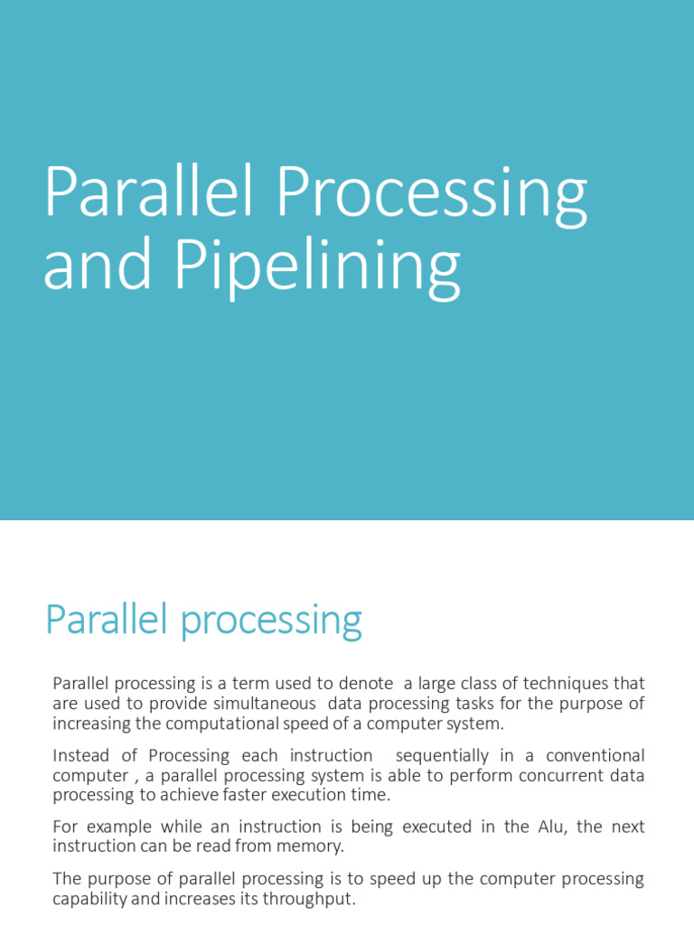 Pipelining With Numerical Pdf Parallel Computing Central Processing Unit 