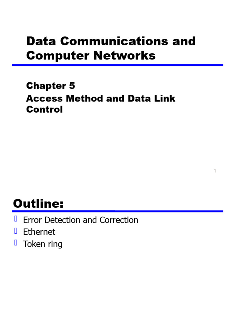 5.access Method and Data Link Control | PDF | Error Detection And Correction | Computer Network