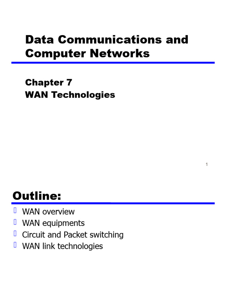 7.WAN Technologies | PDF | Computer Network | Wide Area Network