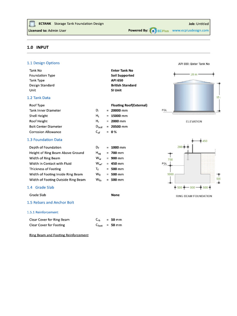 Storage Tank Foundation Design | PDF