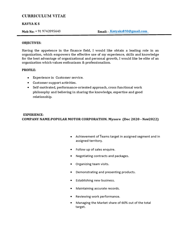 CV Kavya | PDF | Learning | Cognition