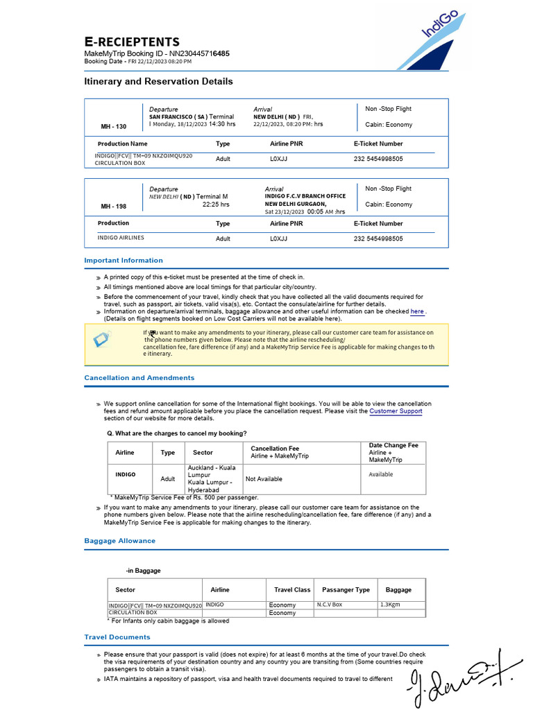 Indigo Product Declaration | PDF