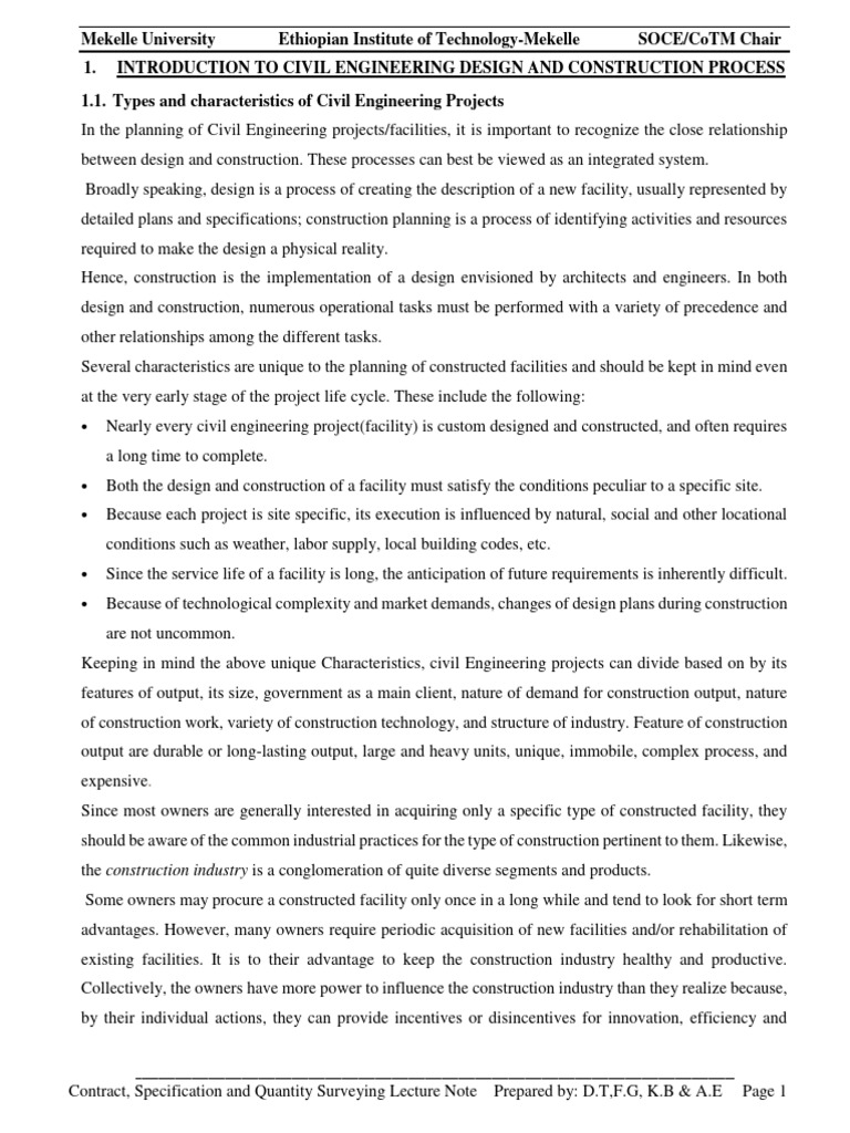 Constract, Specification and Quantity Surveying | PDF | Specification (Technical Standard ...