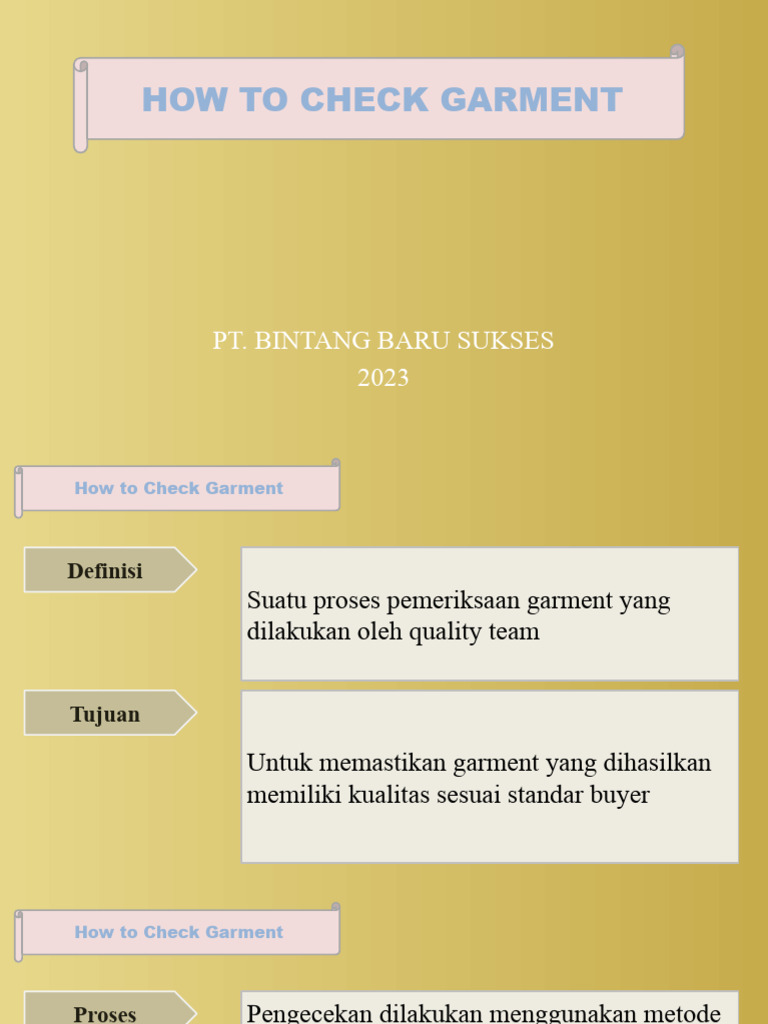 Materi Training How To Check | PDF