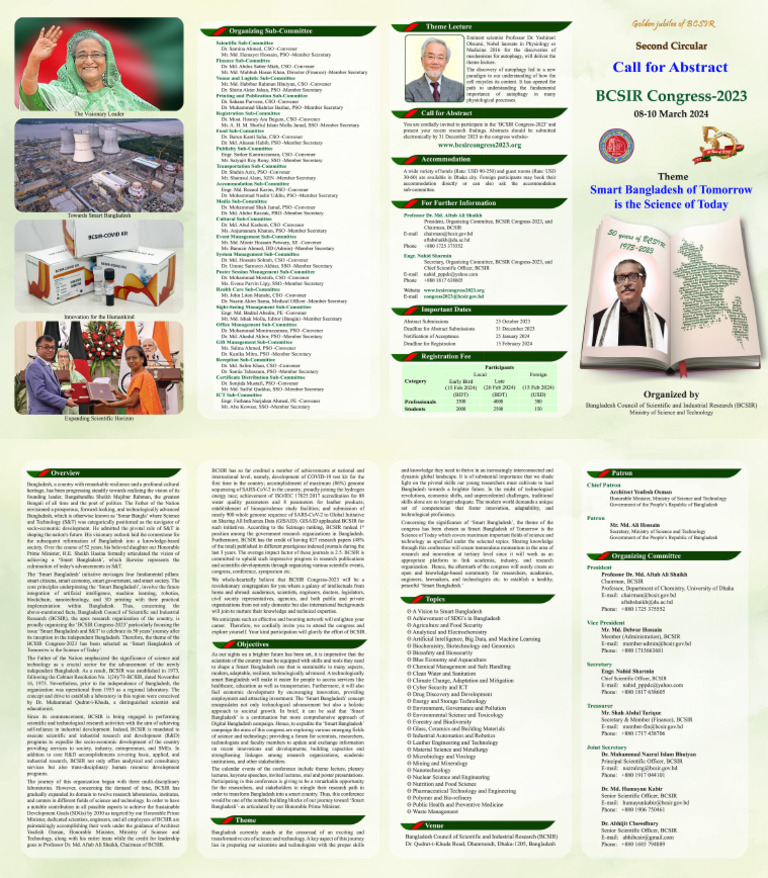 Flyer-BCSIR Congress 2023 | PDF