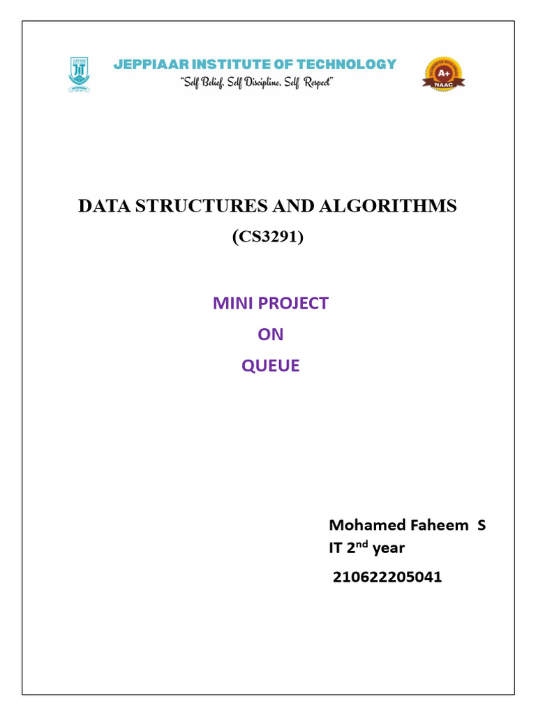 DSA - Mini - Project Faheem | PDF DSA - Mini - Project Faheem | PDF