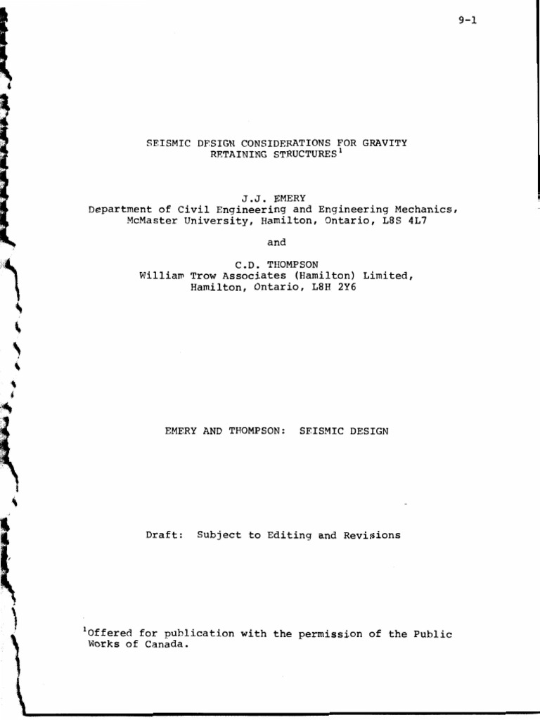 9 - Seismic Design Considerations For Gravity Retaining Structures... J ...