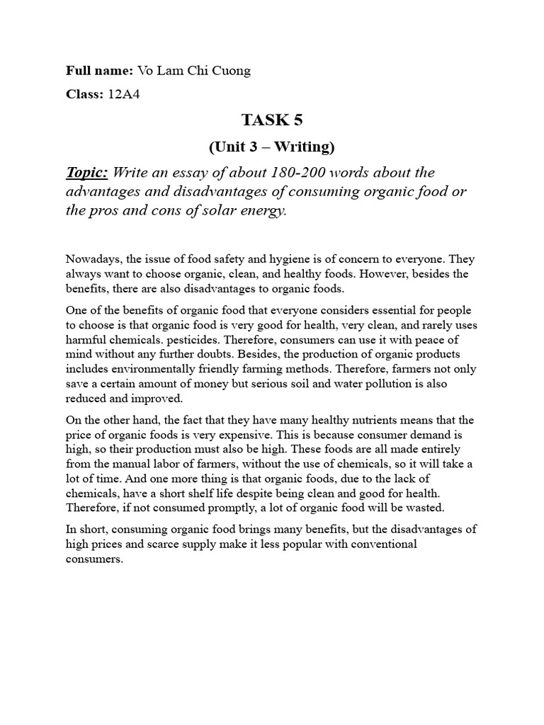 Writing Unit 3 Task 5 | PDF Writing Unit 3 Task 5 | PDF