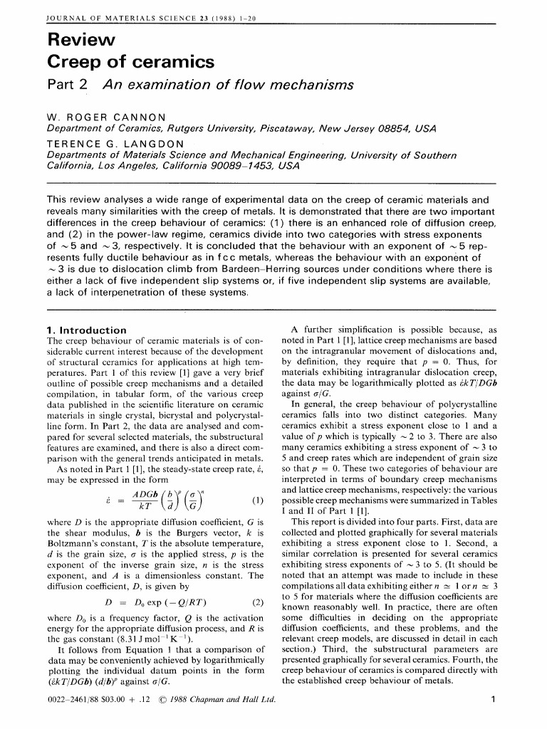 An Examination of Flow Mechanisms | PDF | Creep (Deformation ...
