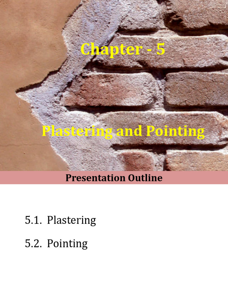 CH 5 Plastering | Download Free PDF | Mortar (Masonry) | Plaster