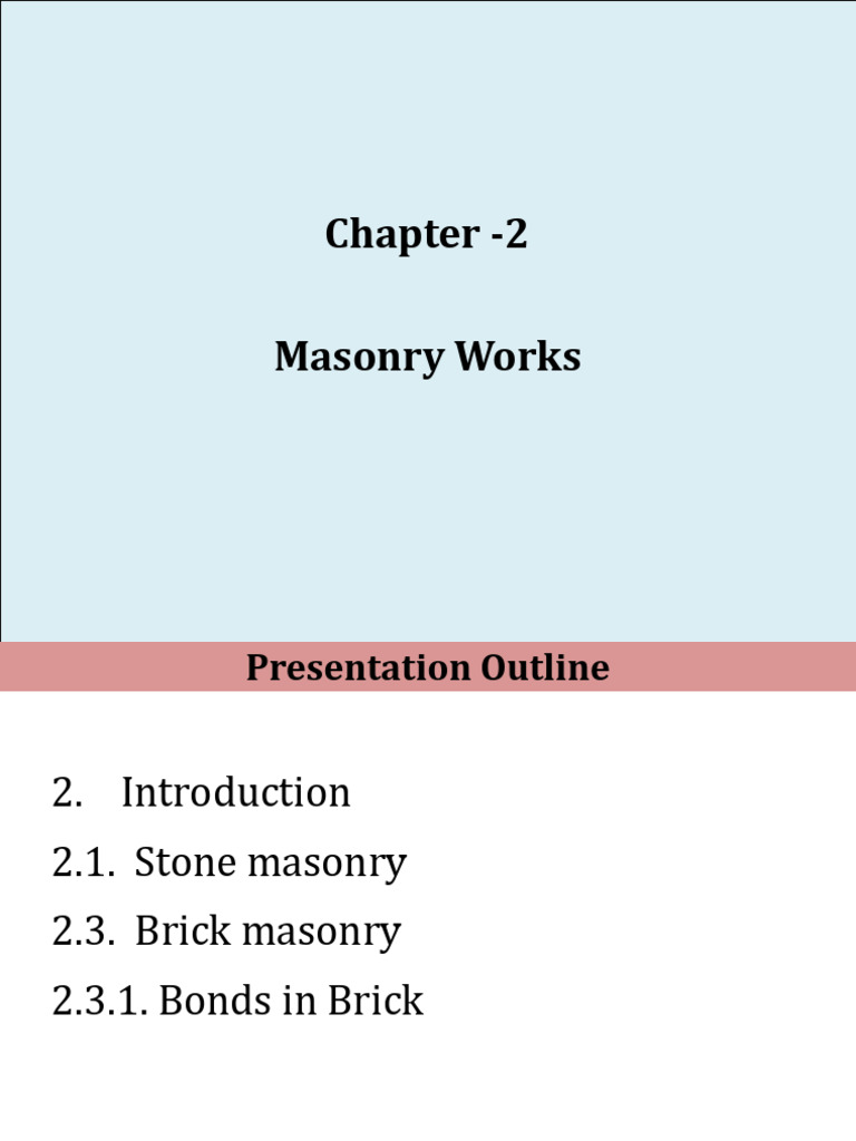 CH-2 Masonry | PDF | Masonry | Materials