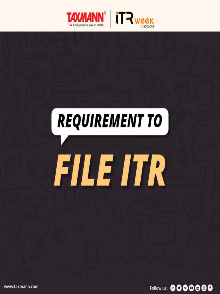 #ITRWeek With Taxmann's #ITRFAQs - Requirement To File ITR | PDF | Revenue | Income Tax