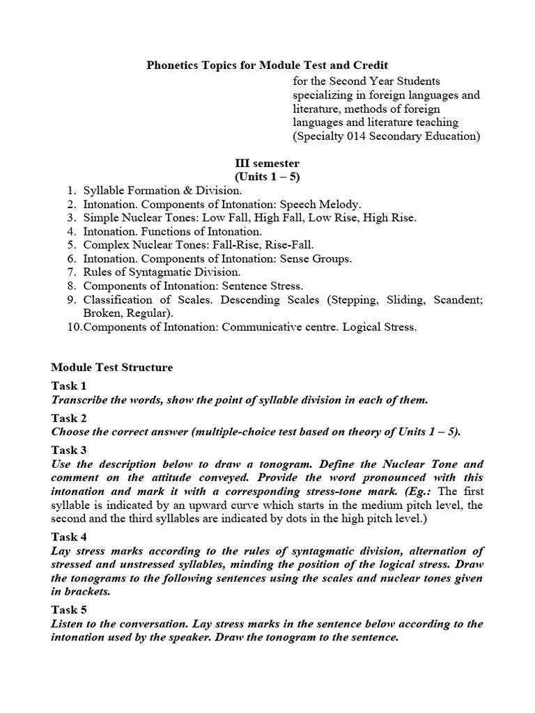 Phonetics Topics - III Term | PDF
