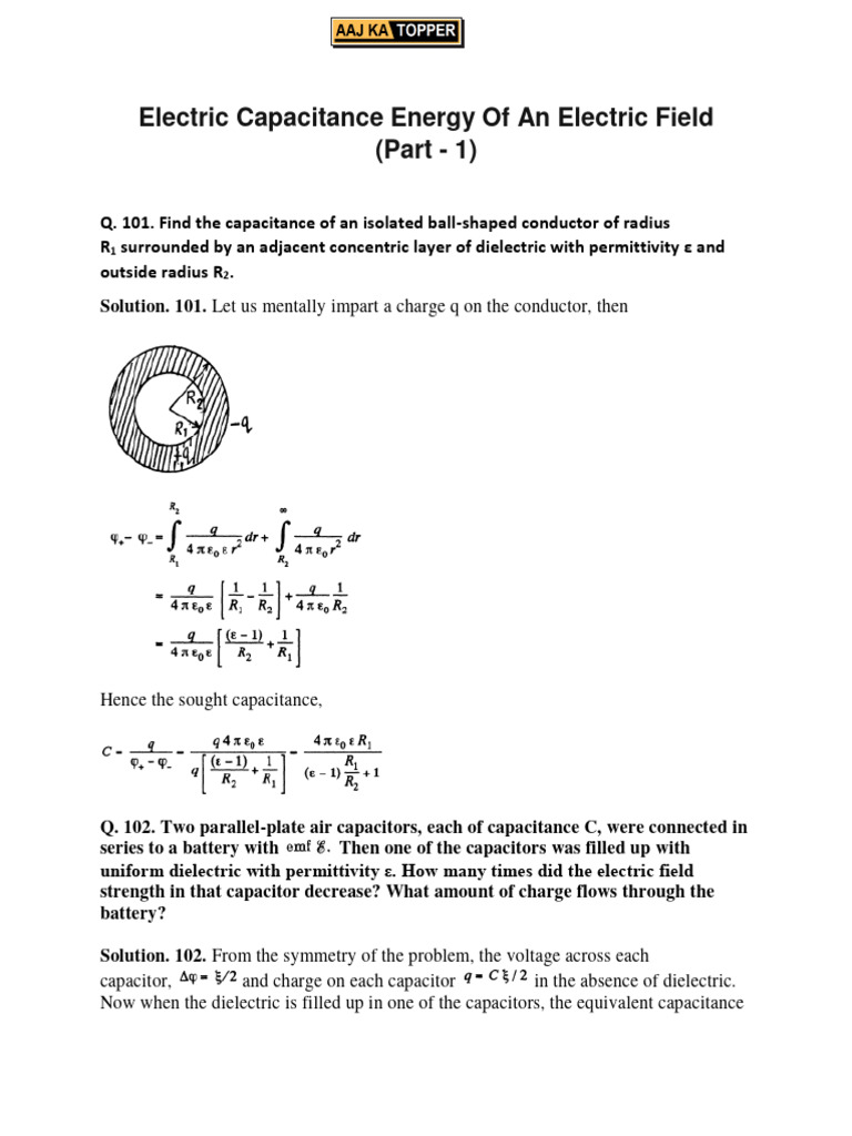Electric Capacitance IRODOV | PDF | Capacitor | Capacitance
