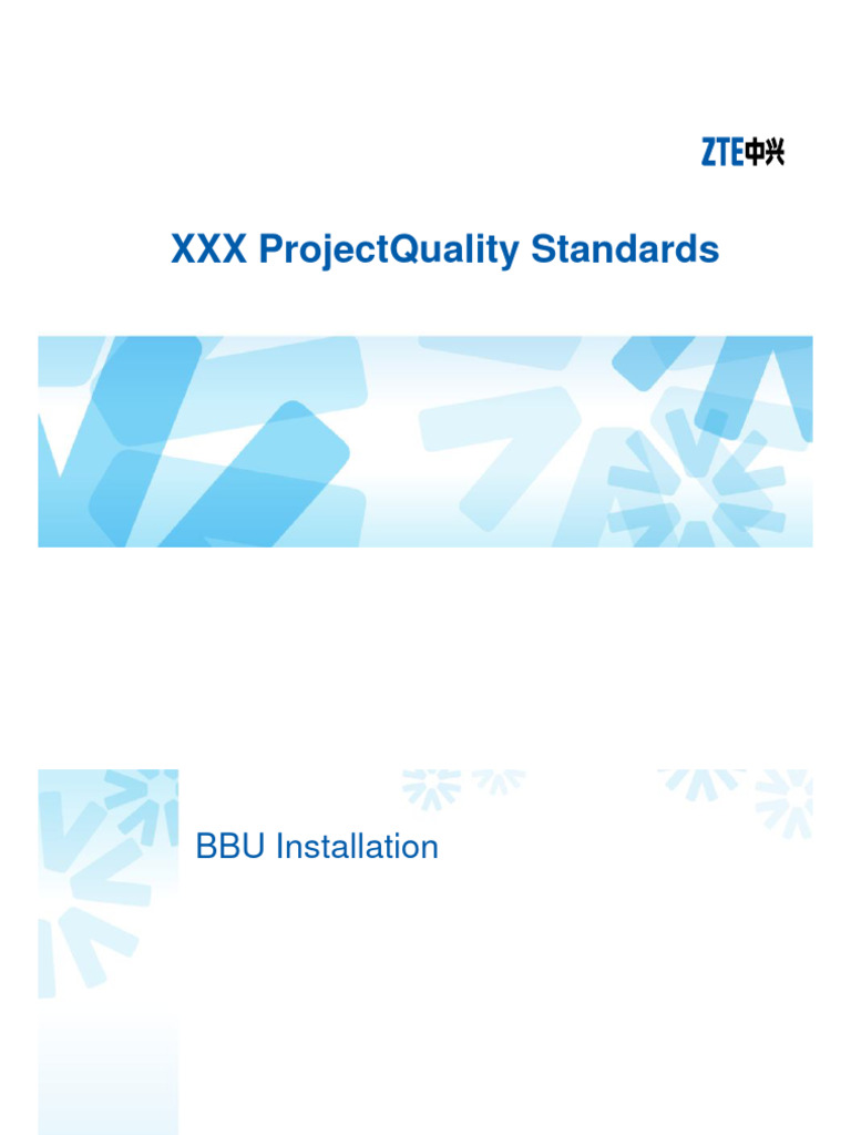 ZTE 2 XXX Project Quality Standards BBU-RRU | PDF | Electrical ...