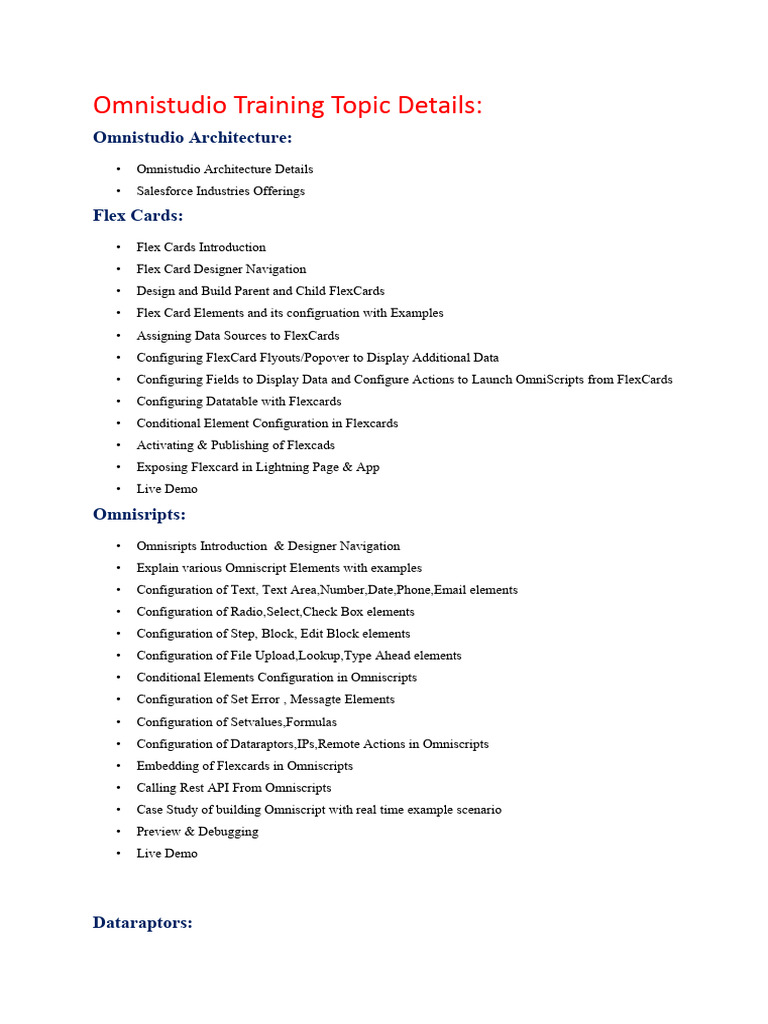 Omnistudio Training: FlexCards, OmniScripts, Dataraptors, IPs | PDF | Computer Engineering ...