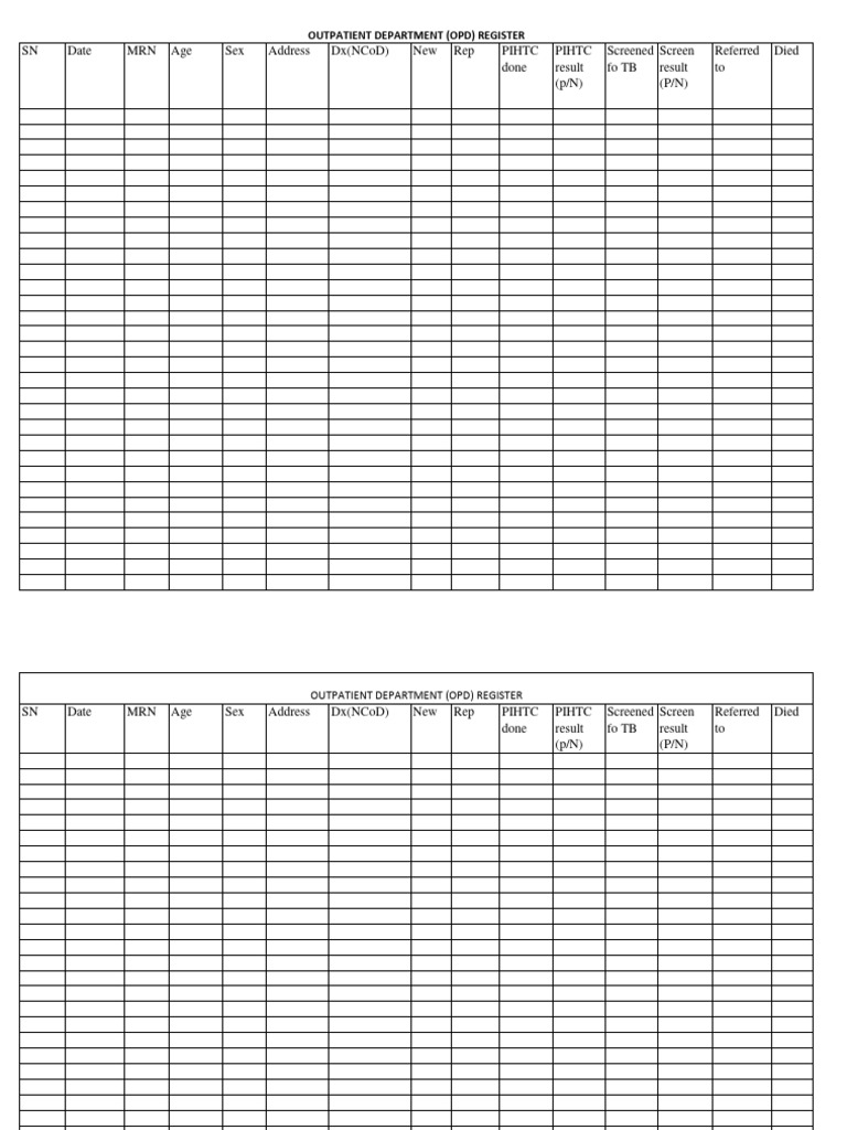 OPd Register | PDF