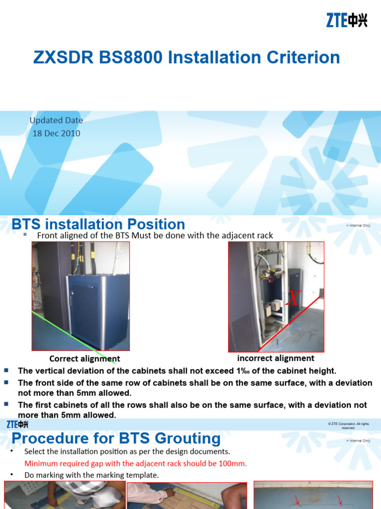 ZTE 3 ZXSDR BS8800 Installation Criterion V2.0 | PDF | Manufactured ...