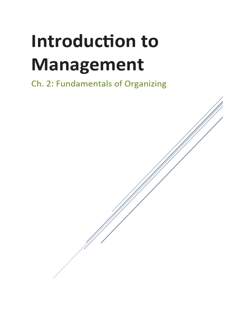 Ch2 - Fundamentals of Organizing | PDF | Organizational Structure ...