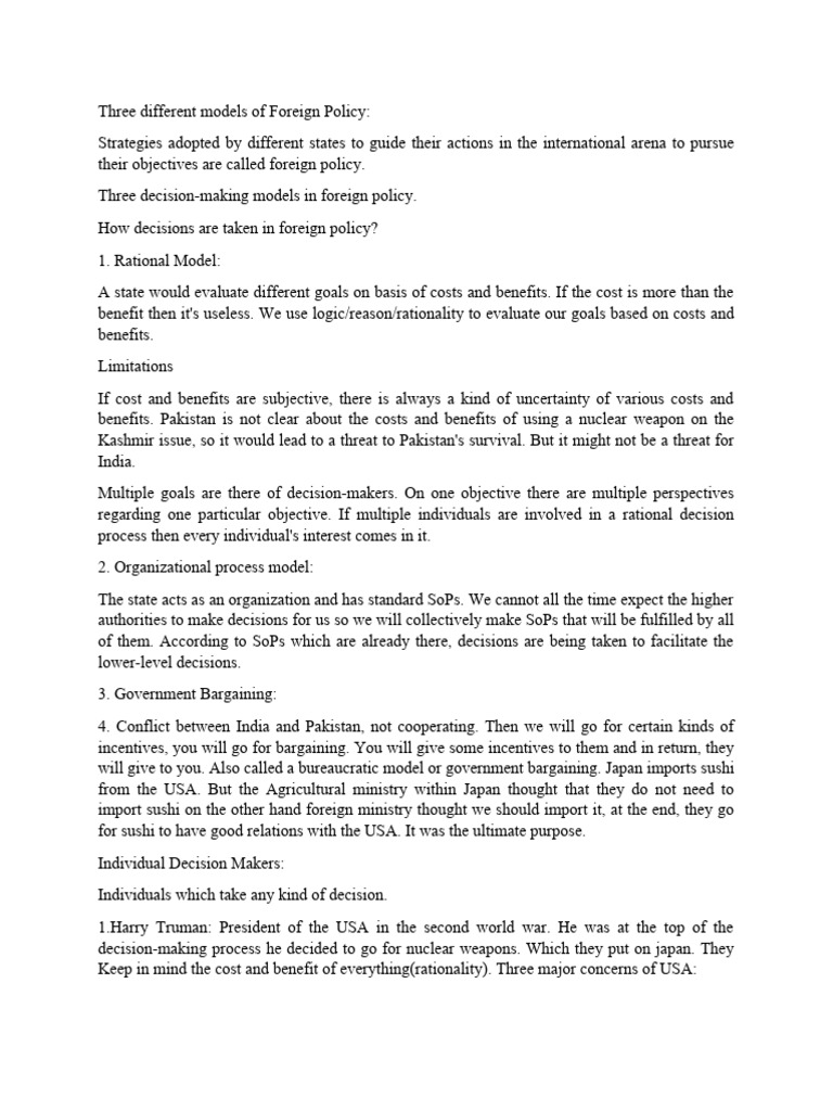 IR Notes | Download Free PDF | Decision Making | Rationality