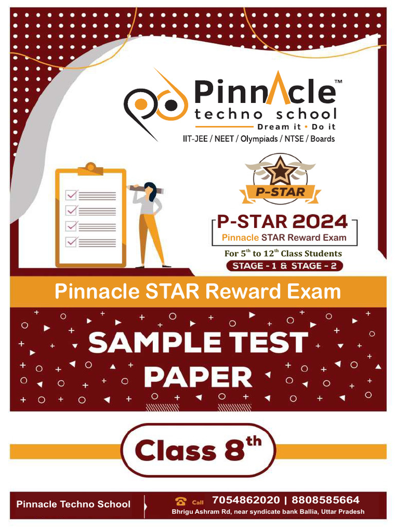 Sample Paper 8th | PDF | Numbers | Rational Number