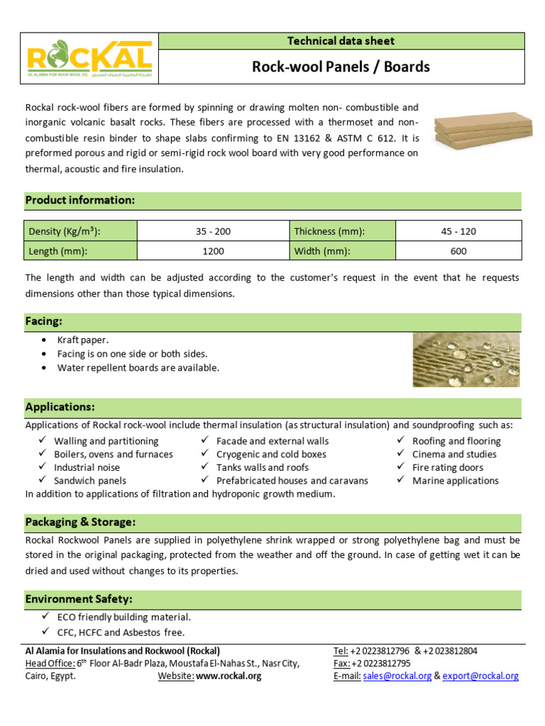 Tds - Rockal Rockwool Boards - Kraft Facing | PDF | Materials ...