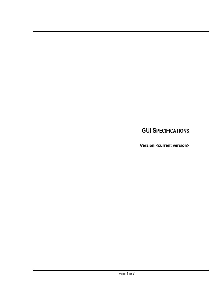 Gui Specifications Pdf Graphical User Interfaces Computing