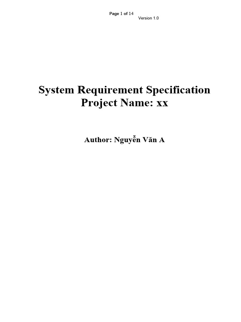 SRS Template Quy Nguyen | PDF