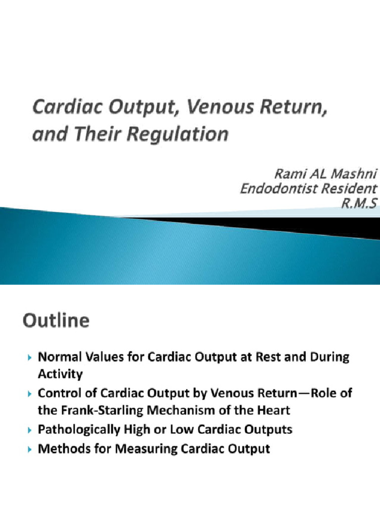 Cardiac Output Venous Returnand Their Regulation | PDF