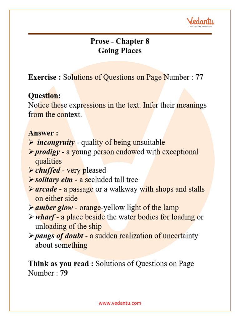 Class-12-English-Flamingo-chapter-8-Solution | PDF | Verb