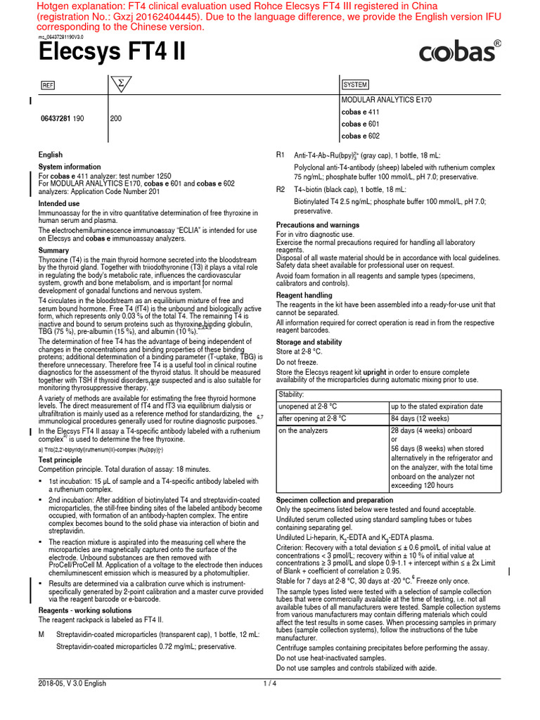 Annex 2-2 IFU of Roche | Download Free PDF | Detection Limit | Chemistry