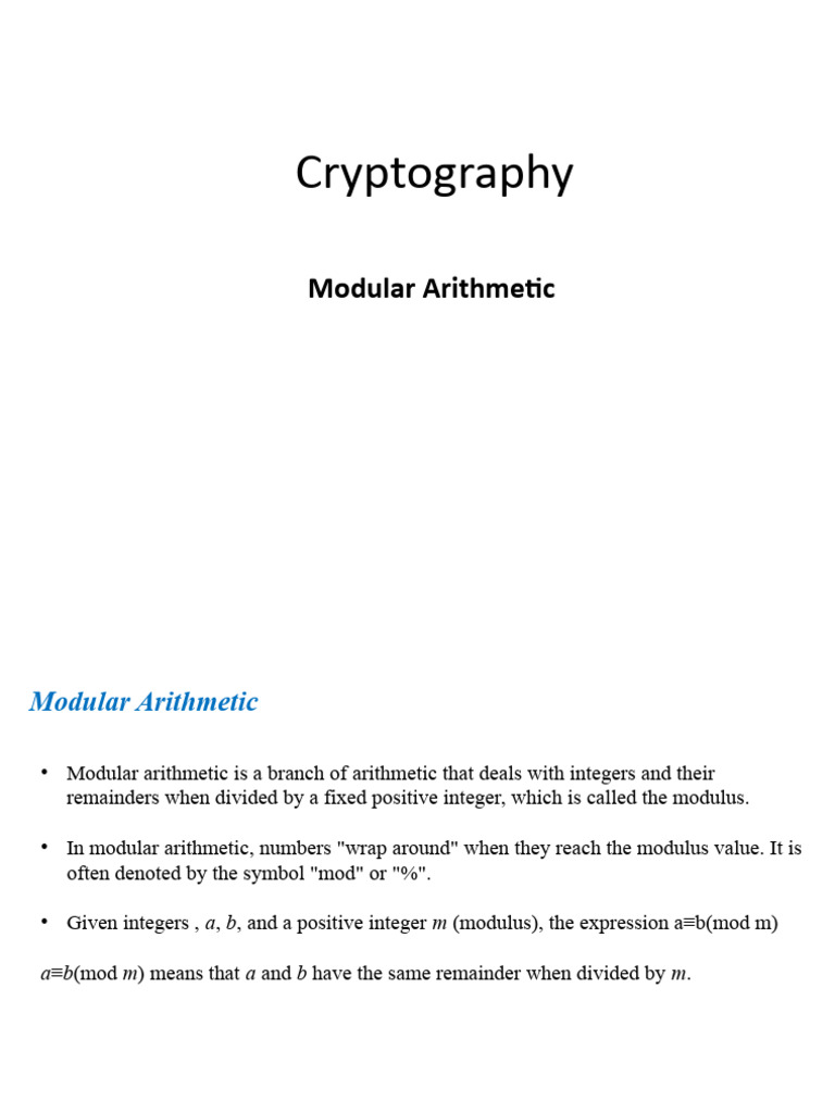 Additive Inverses in Modular Arithmetic | PDF