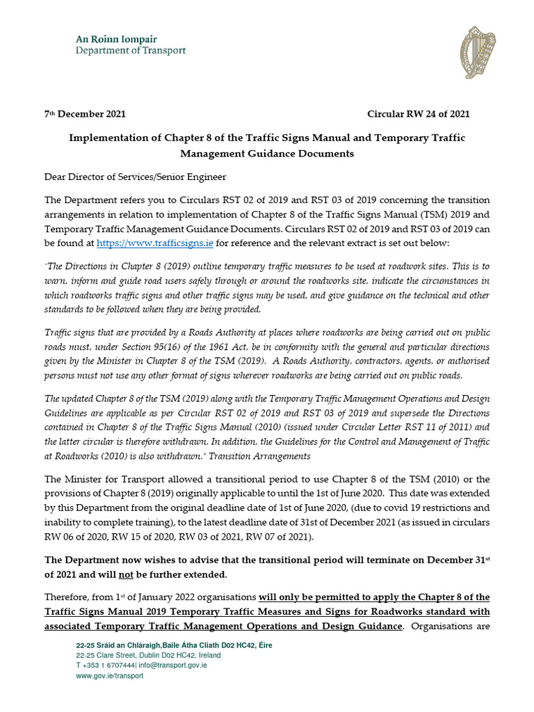 RW 24 of 2021 - Implementation of C8 - TTM | PDF