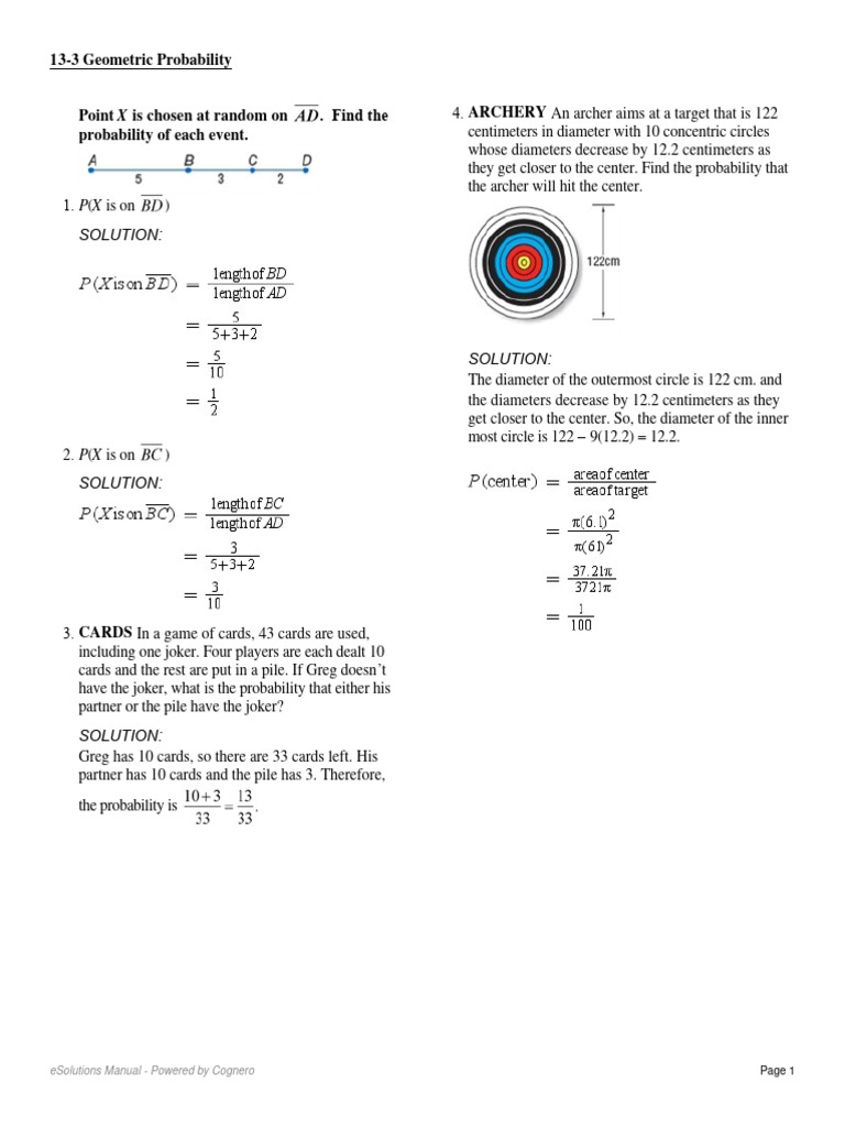 13-3 Geometric Probability | PDF | Area | Triangle
