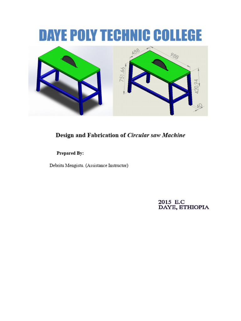Circular Saw Machine Design Overview | PDF | Technology & Engineering